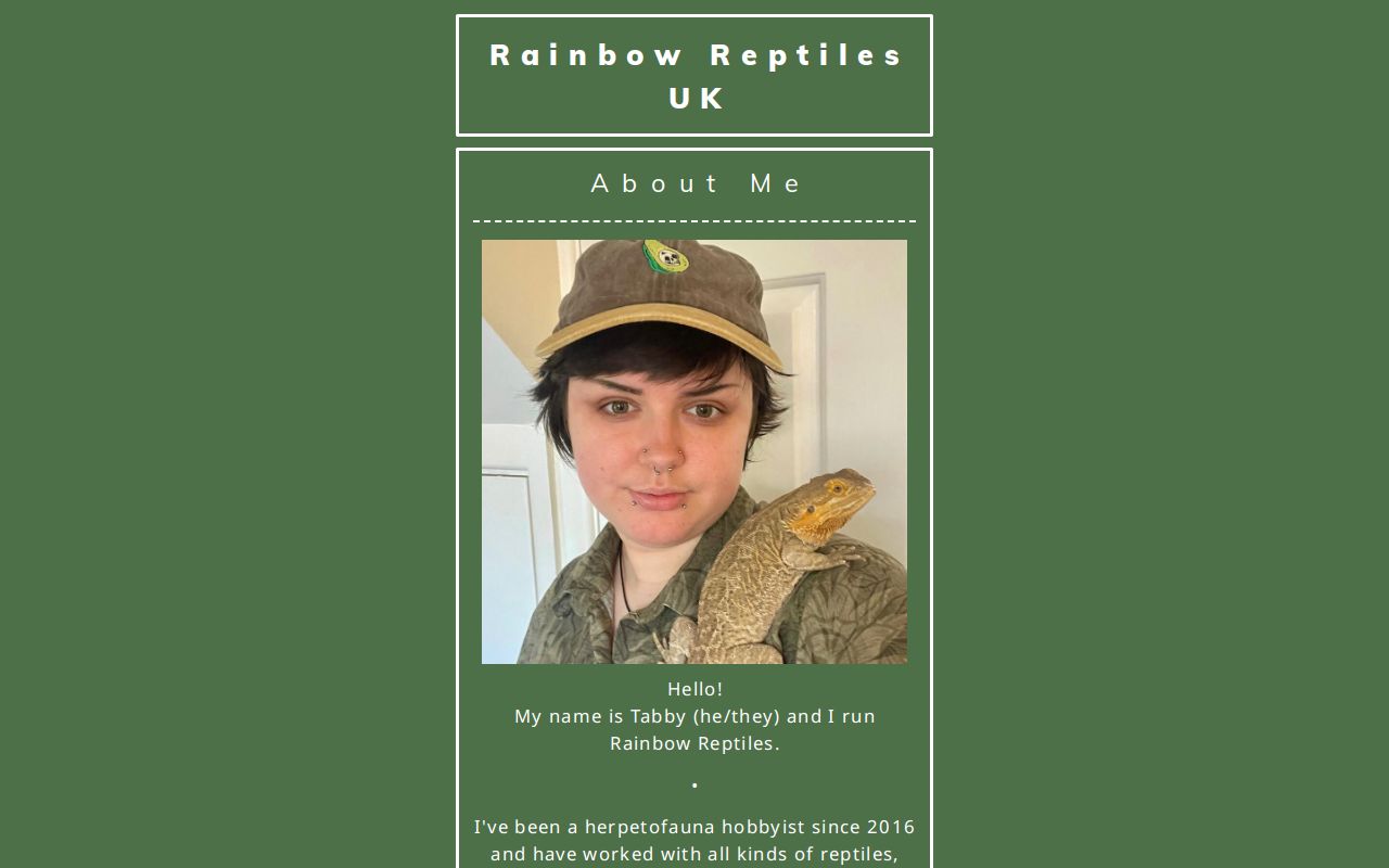 Rainbow Reptiles' About Me